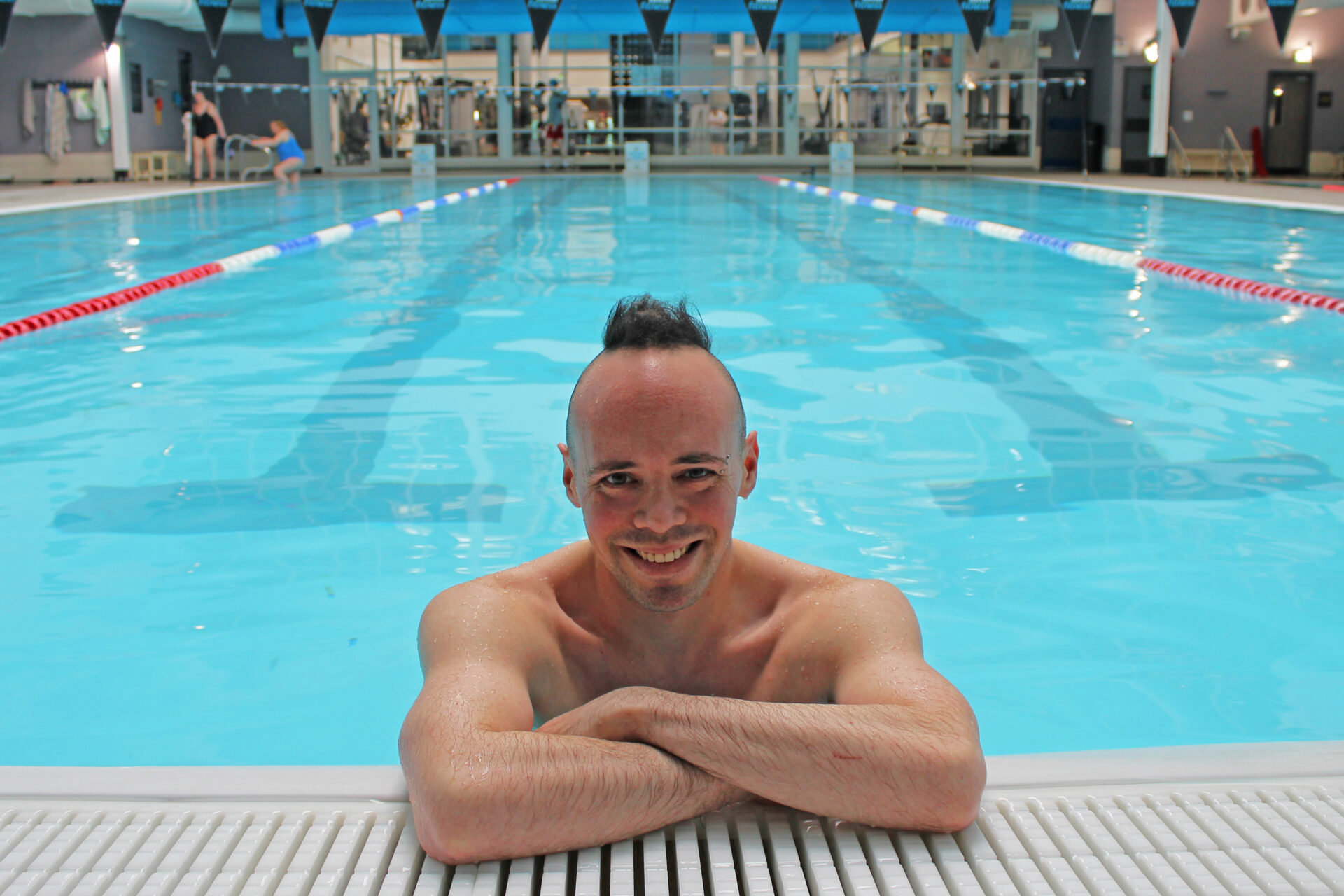 Nick takes the plunge in English Channel equivalent pool swim - Francis ...